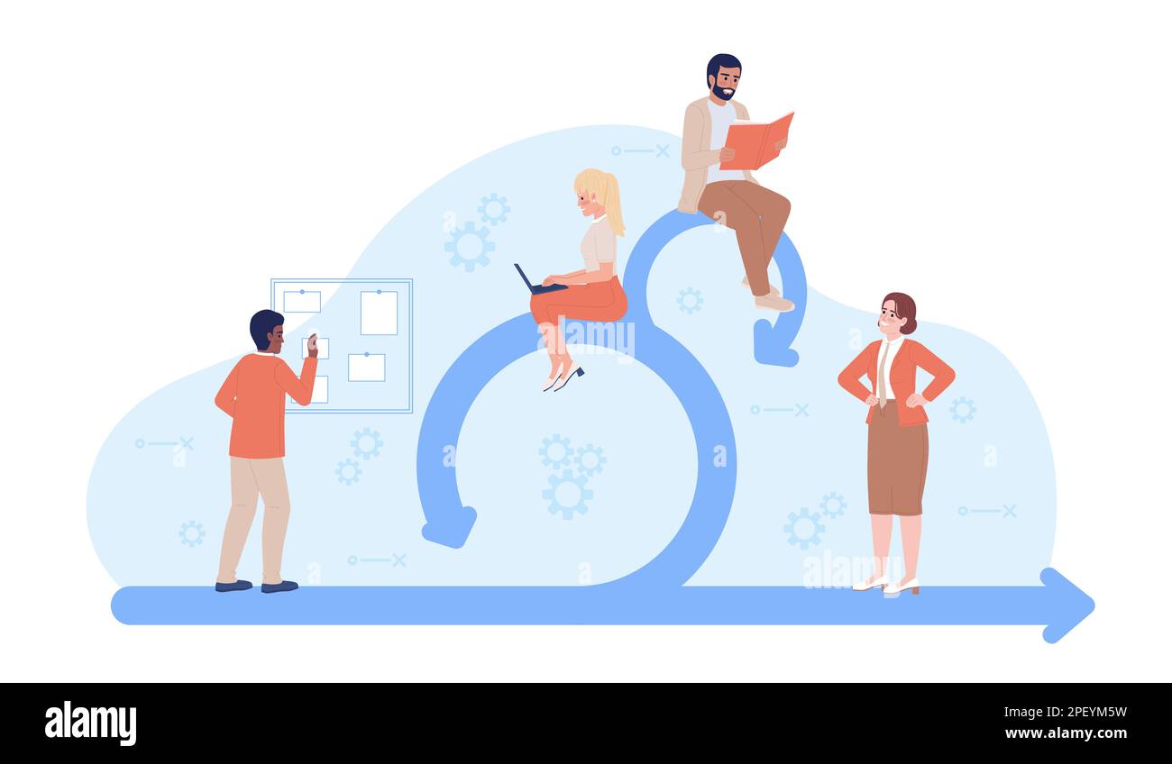 Scrum technology flat concept vector spot illustration Stock Vector ...