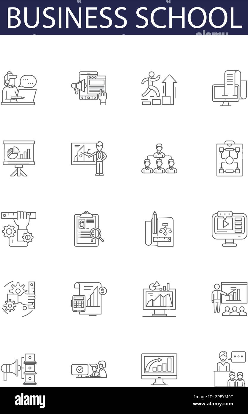 Business school line vector icons and signs. education, school, web ...