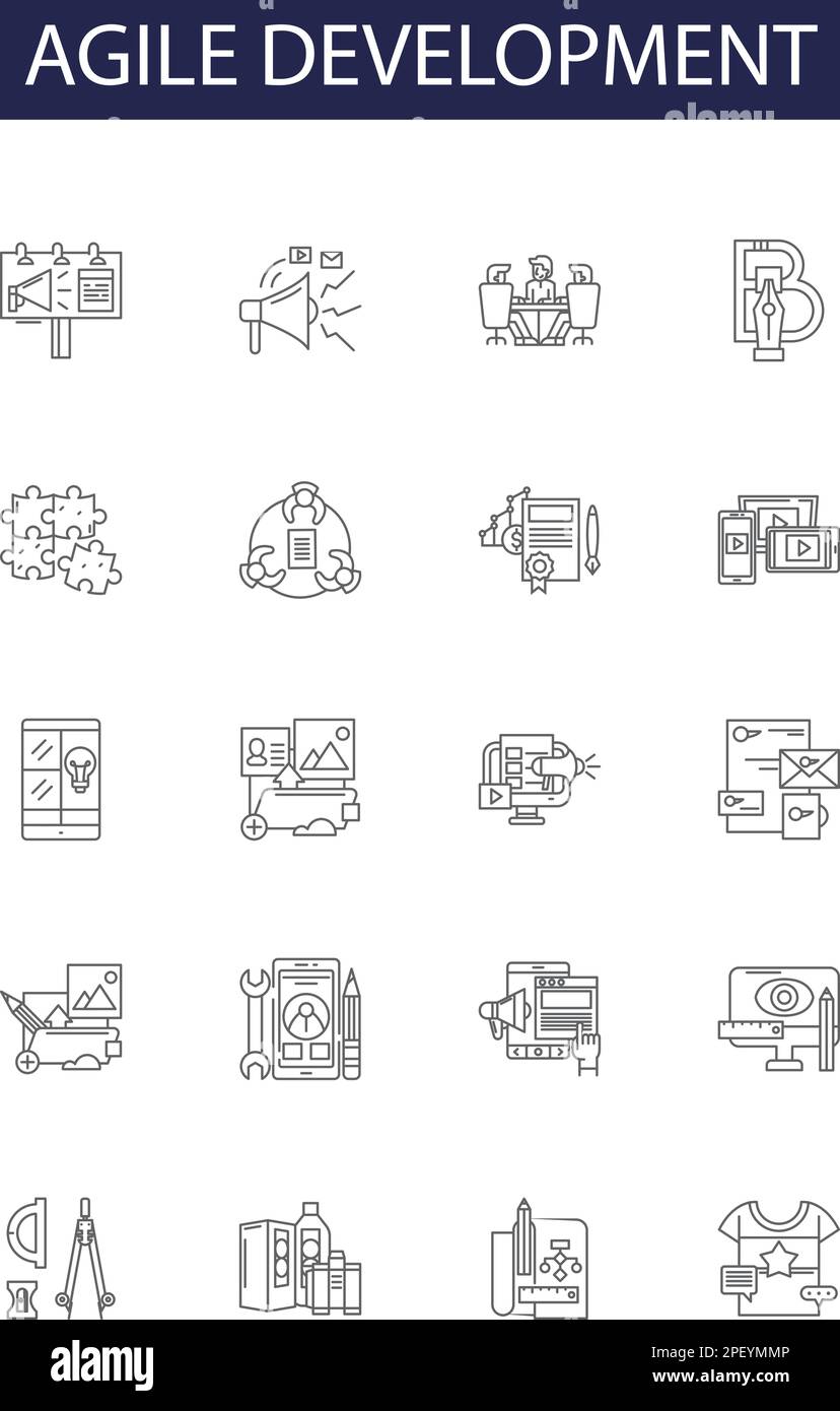 Agile development line vector icons and signs. Development, Scrum ... Agile development line vector icons and signs. Development, Scrum ...