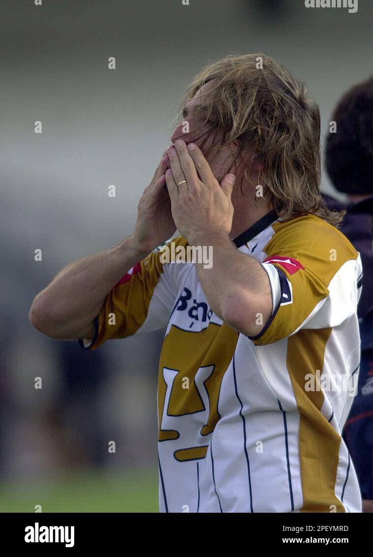 Pumas soccer player Bruno Marioni from Argentina throws kisses to the ...