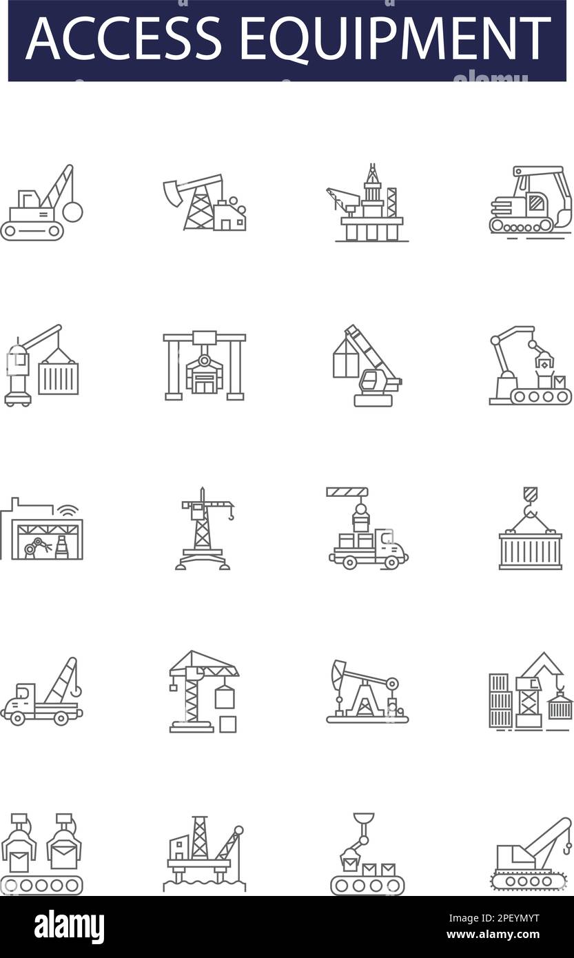 Access equipment line vector icons and signs. access, technology ...