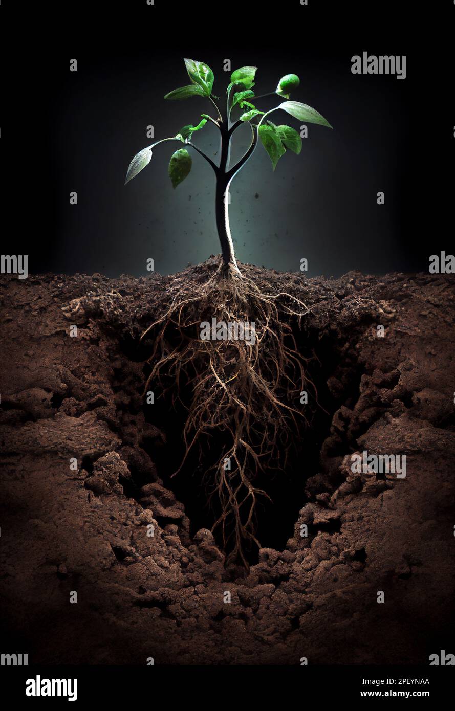 Oak tree roots underground hi-res stock photography and images - Alamy