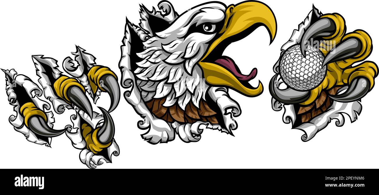 Bald Eagle Hawk Ripping Golf Ball Mascot Stock Vector Image & Art - Alamy