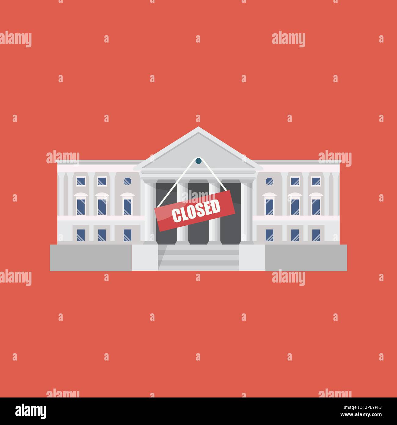 Closed Bank icon. Financial crisis vector illustration Stock Vector ...