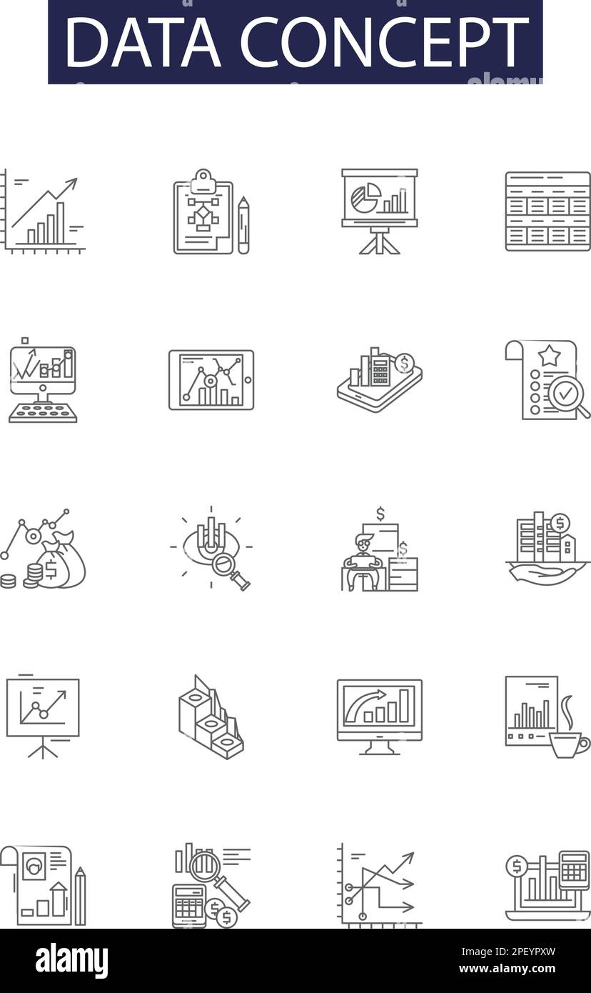 Data concept line vector icons and signs. Concept, Analytics, Insight ... Data concept line vector icons and signs. Concept, Analytics, Insight ...