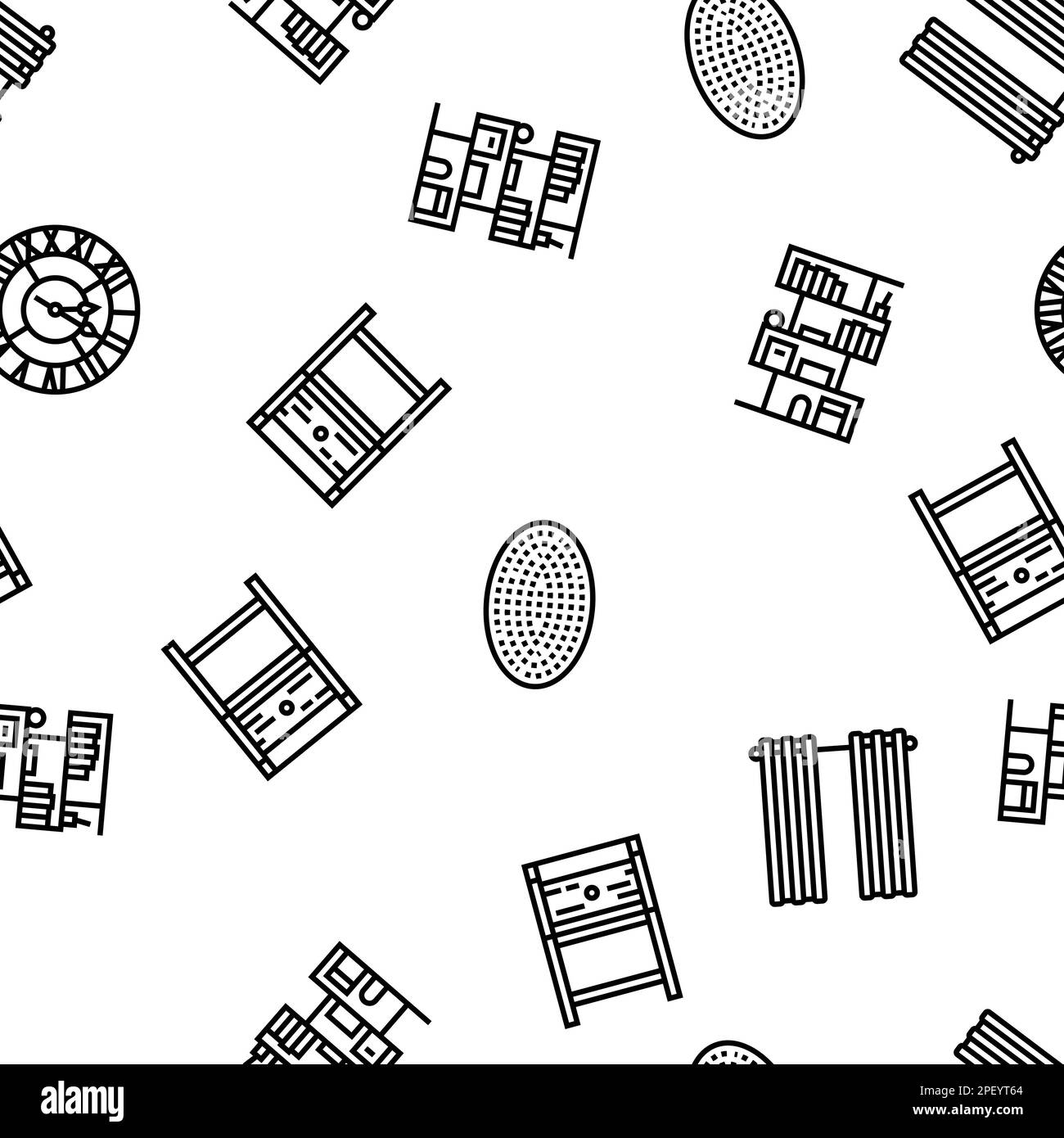 living room modern home furniture vector seamless pattern Stock Vector ...