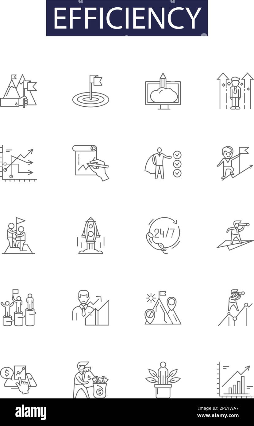 Efficiency line vector icons and signs. Economical, Productive ...