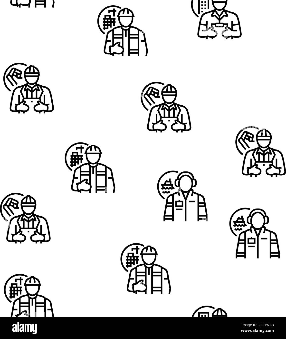 engineer technology work man vector seamless pattern Stock Vector Image & Art - Alamy