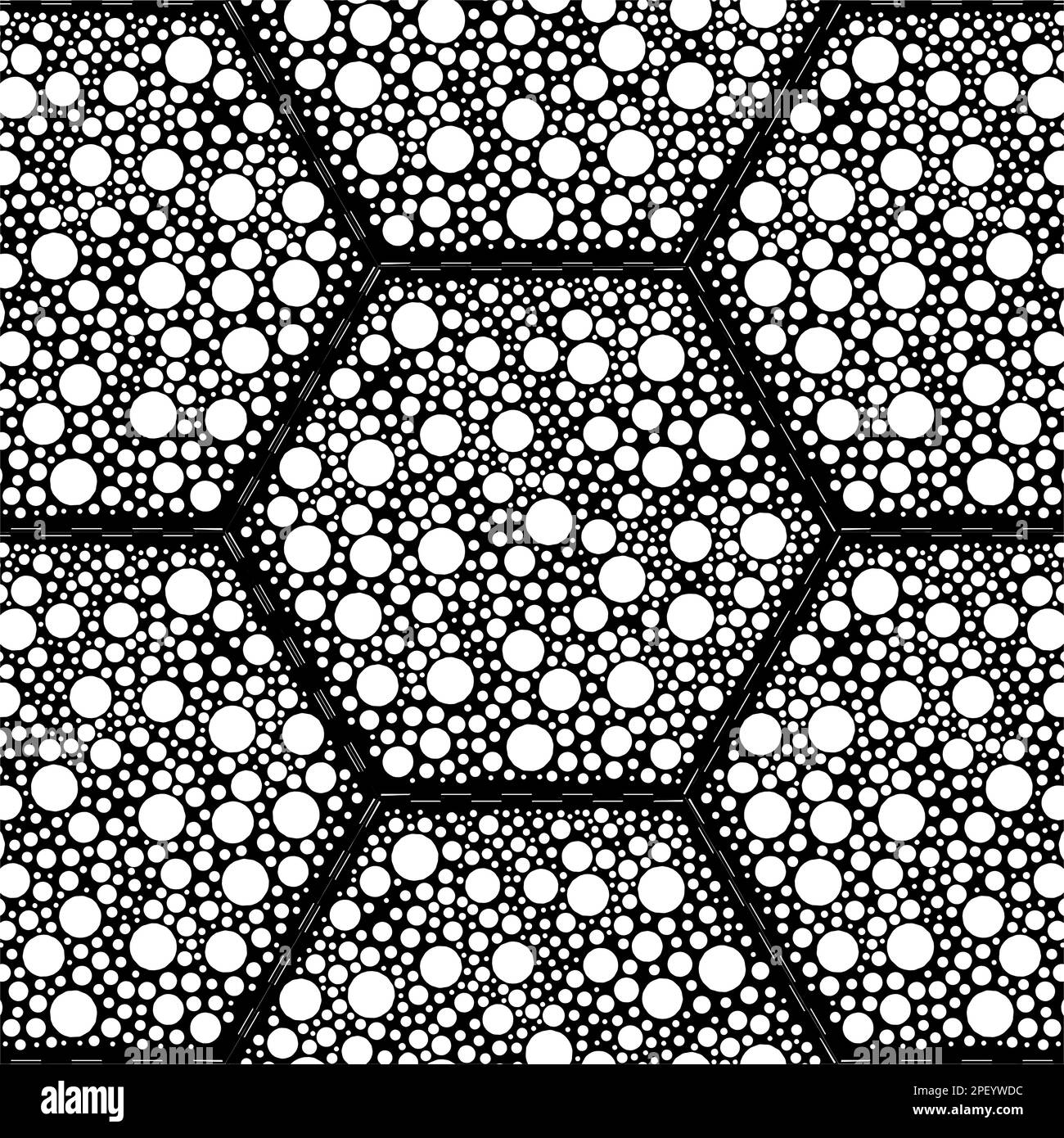 Perforated Hexagon With Circles Pattern Silhouette Vector. Illustration ...