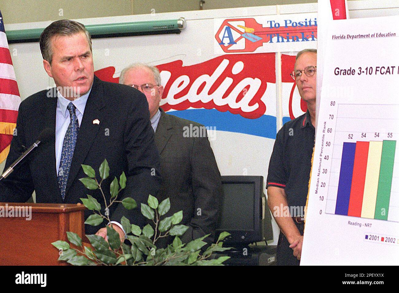 Gov. Jeb Bush takes a look at FCAT test results along with Leon county ...