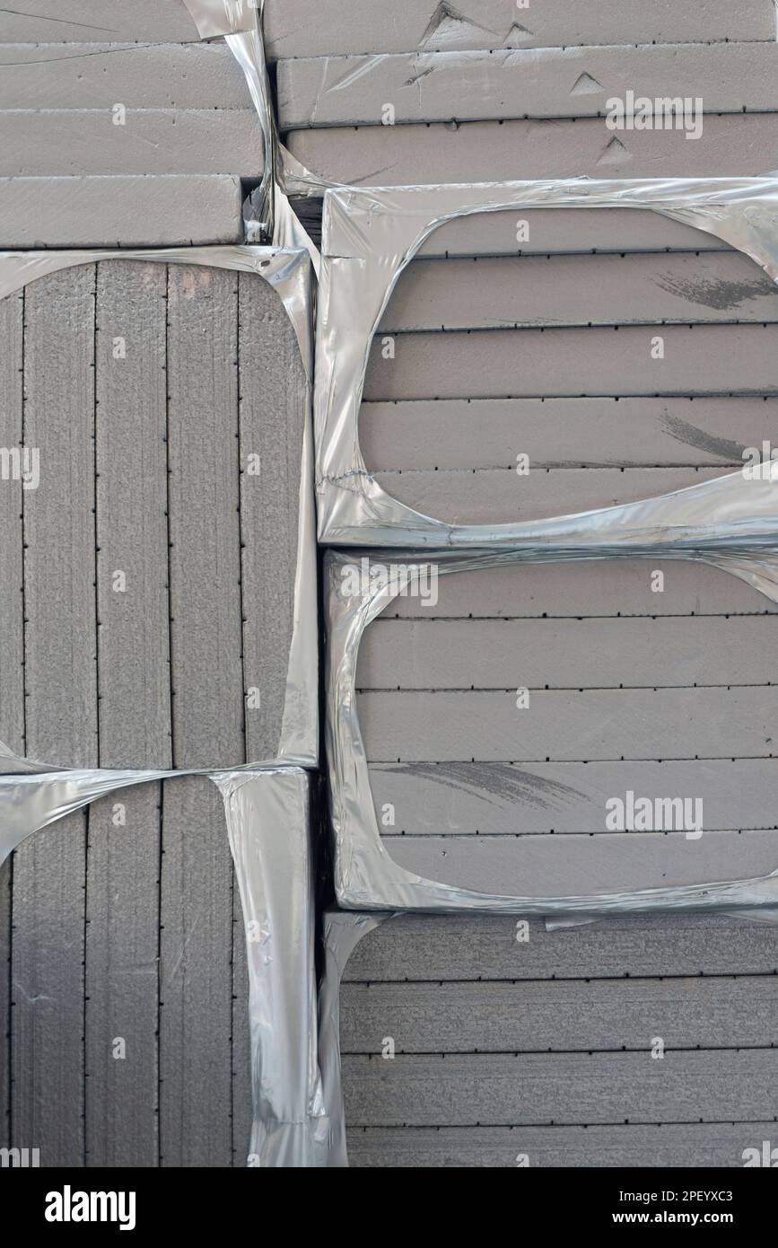 Insulating Panel Polystyrene Packs at Construction Site Stock Photo - Alamy