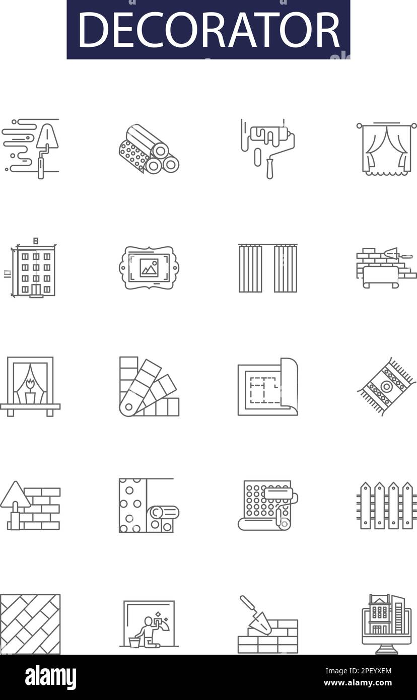 Decorator line vector icons and signs. Stylist, Designer, Artist ...