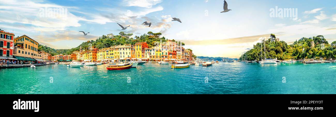 Portofino harbour sunset hi-res stock photography and images - Alamy