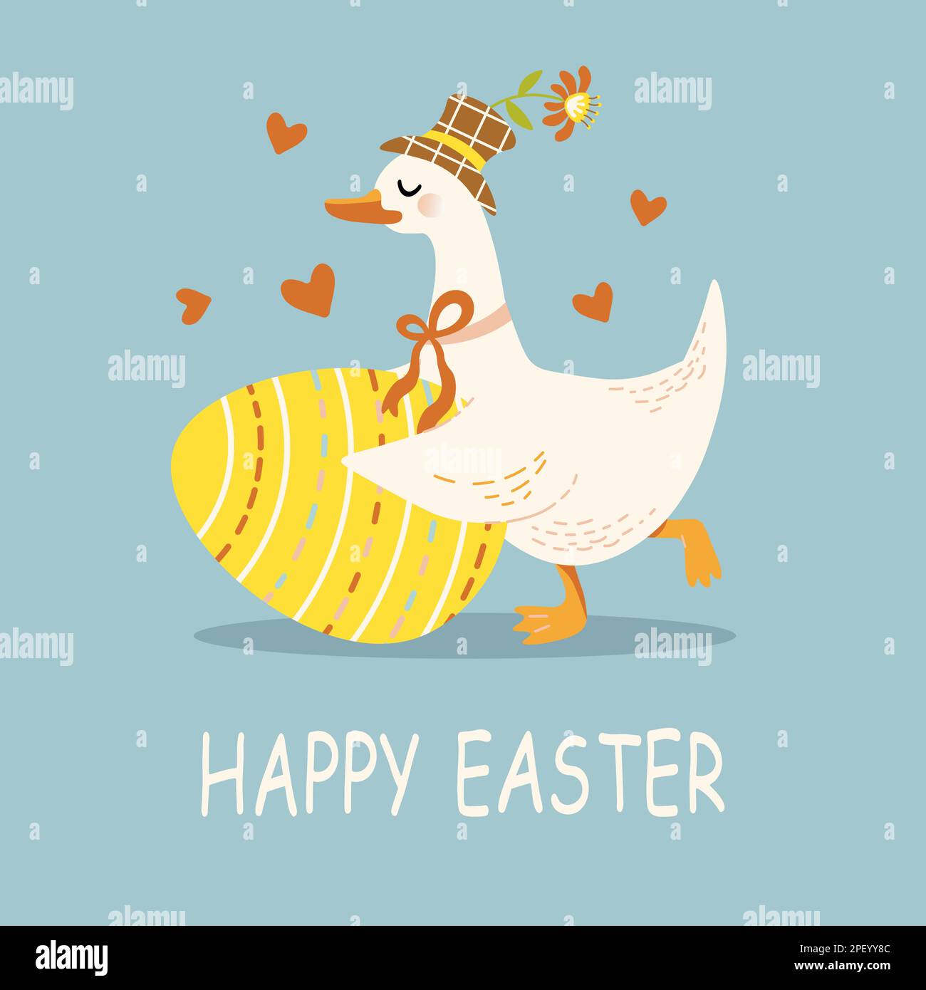 square easter banner with goose and yellow egg Stock Vector Image & Art ...
