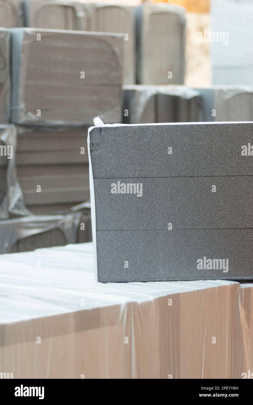 Insulating Panel Polystyrene Packs at Construction Site Stock Photo - Alamy