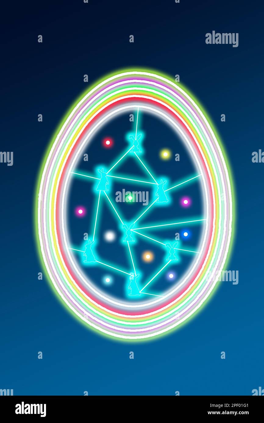colorful digital futuristic Easter egg, creative technology holiday ...