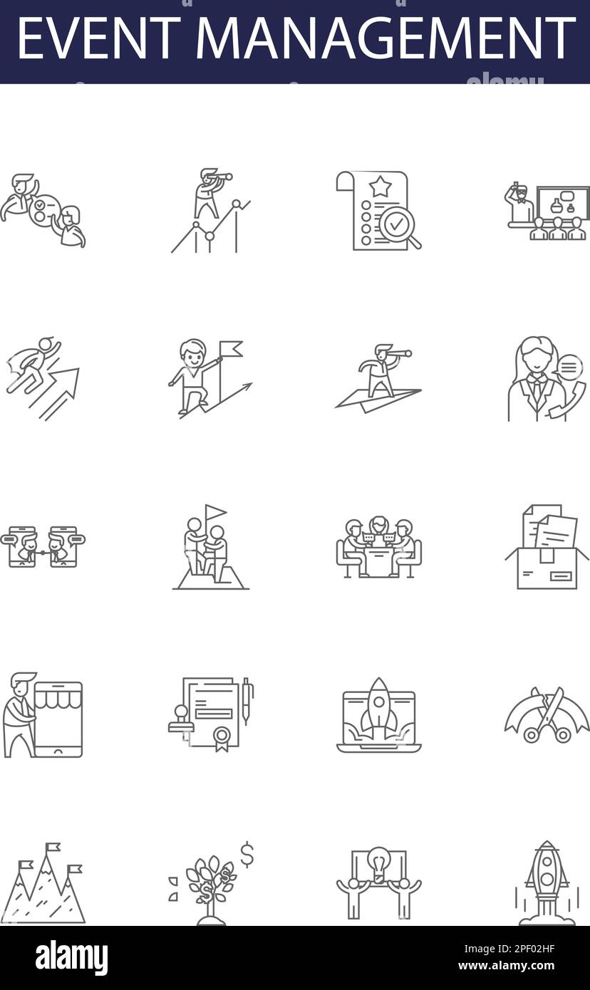 Event management line vector icons and signs. business, manager ...