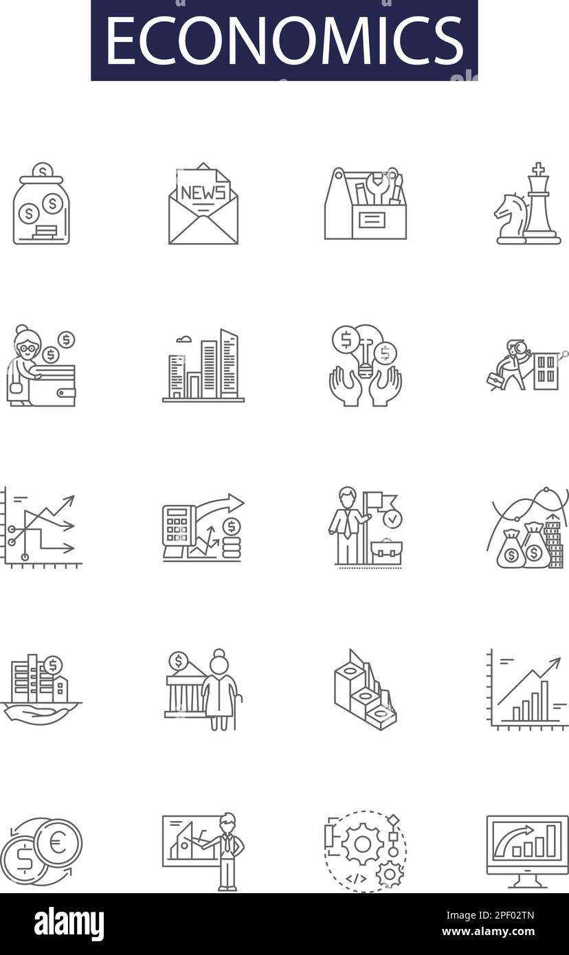 Economics line vector icons and signs. business, financial, analysis ...