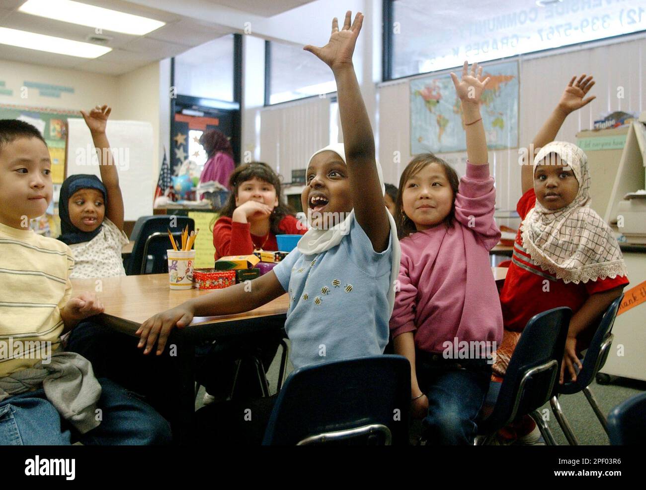 ** ADVANCE FOR SUNDAY, MAY 9 **First graders at Cedar Riverside ...