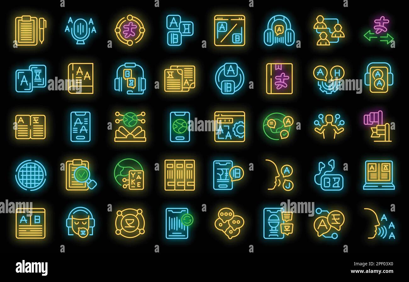 Interpreter icons set outline vector. Speak megaphone. Person speaker ...