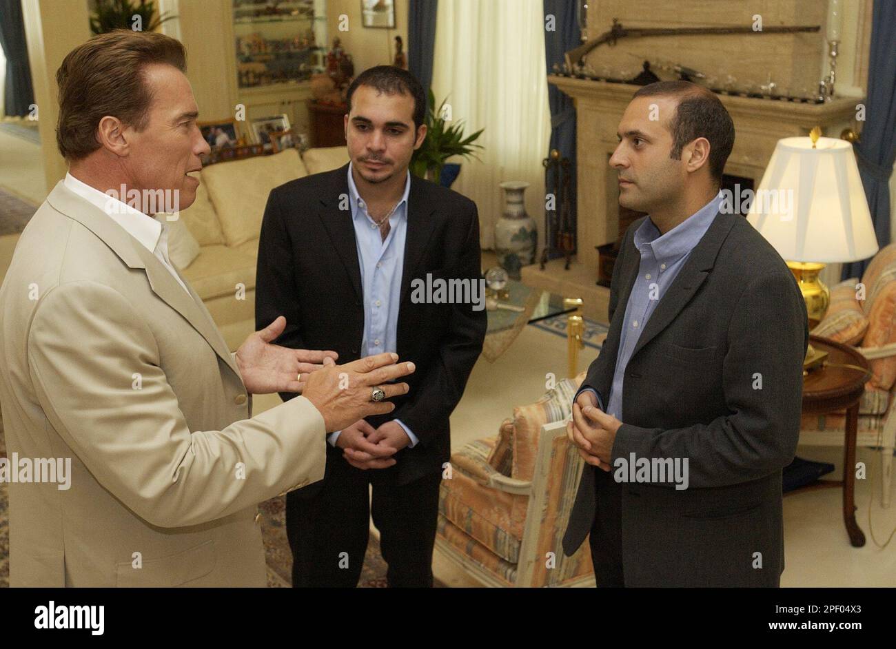 California Gov. Arnold Schwarzenegger, left, chats with Jordan's Prince ...