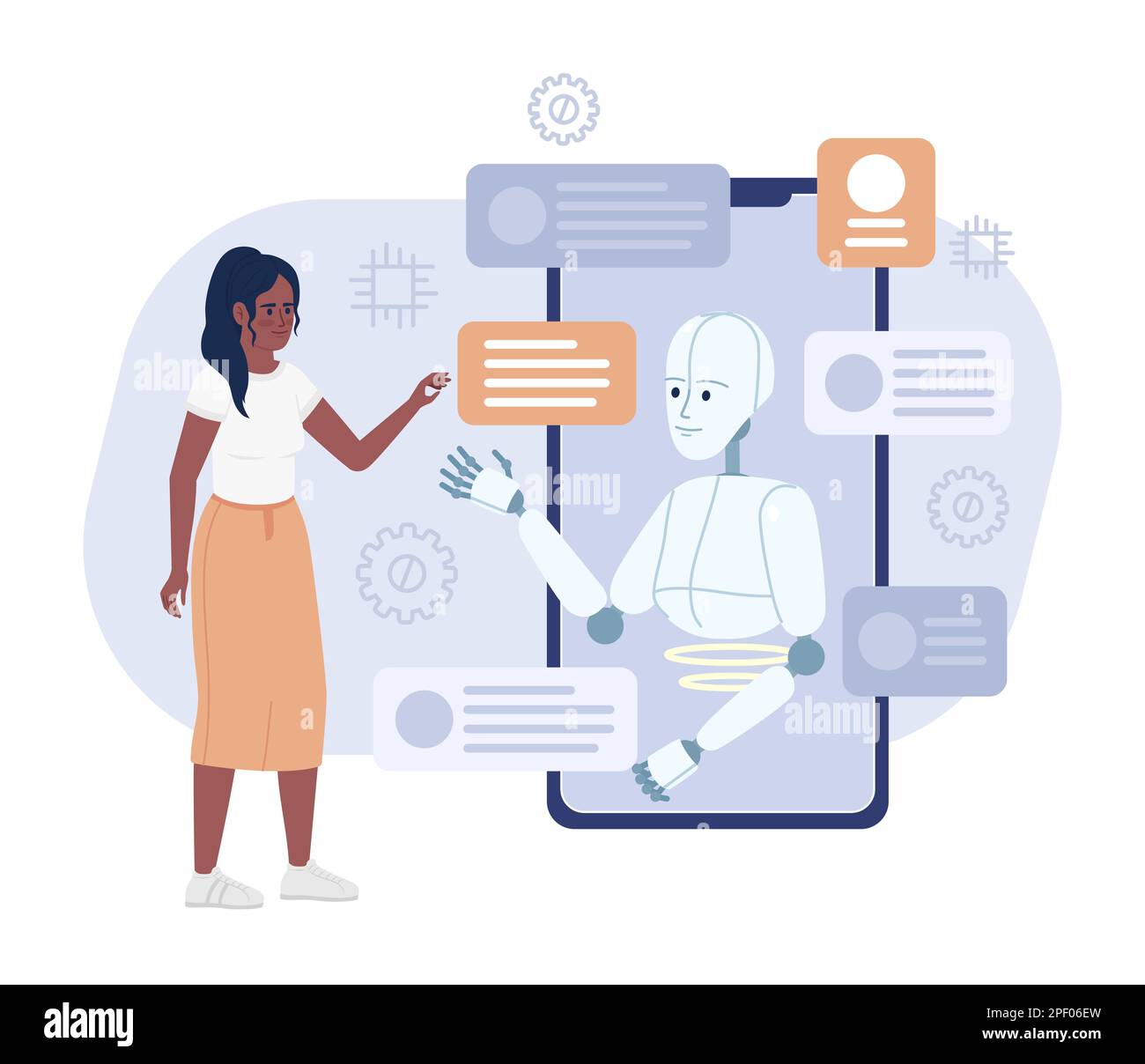 Ai assistant 2d flat animation hi-res stock photography and images - Alamy