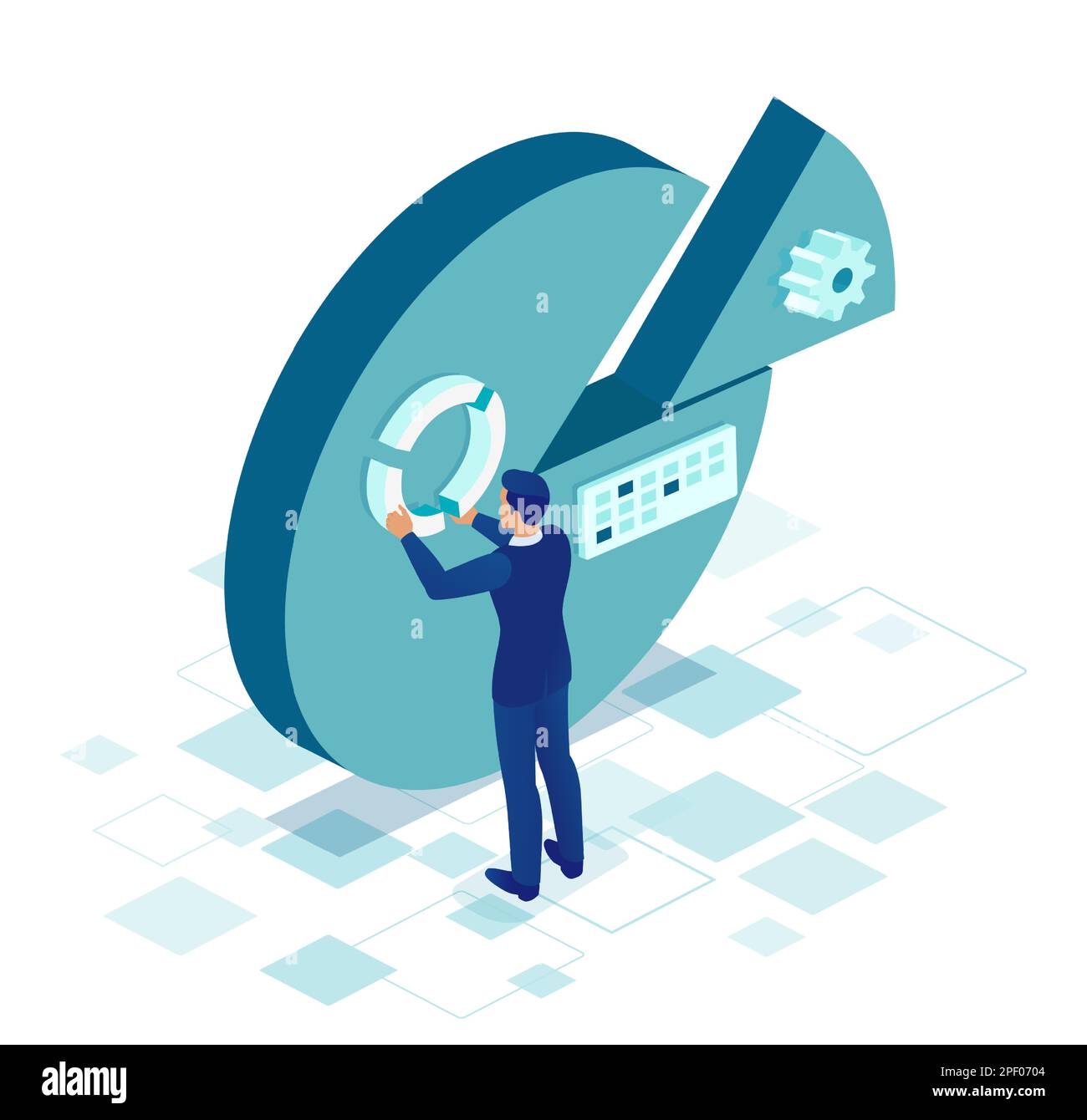 Vector of a businessman analyzing financial data Stock Vector Image ... Vector of a businessman analyzing financial data Stock Vector Image ...