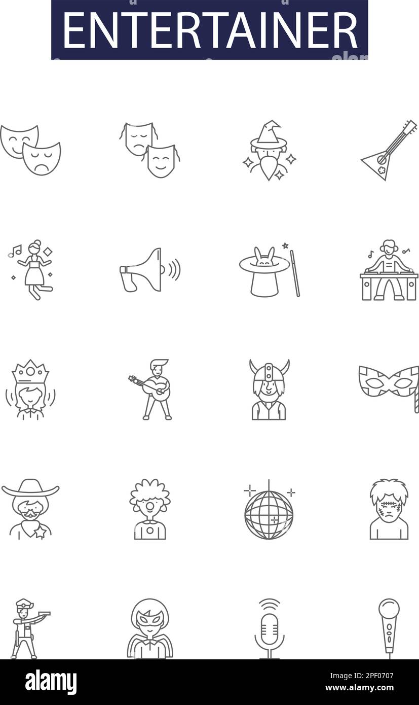 Entertainer line vector icons and signs. Artist, Humorist, Entertainer ...