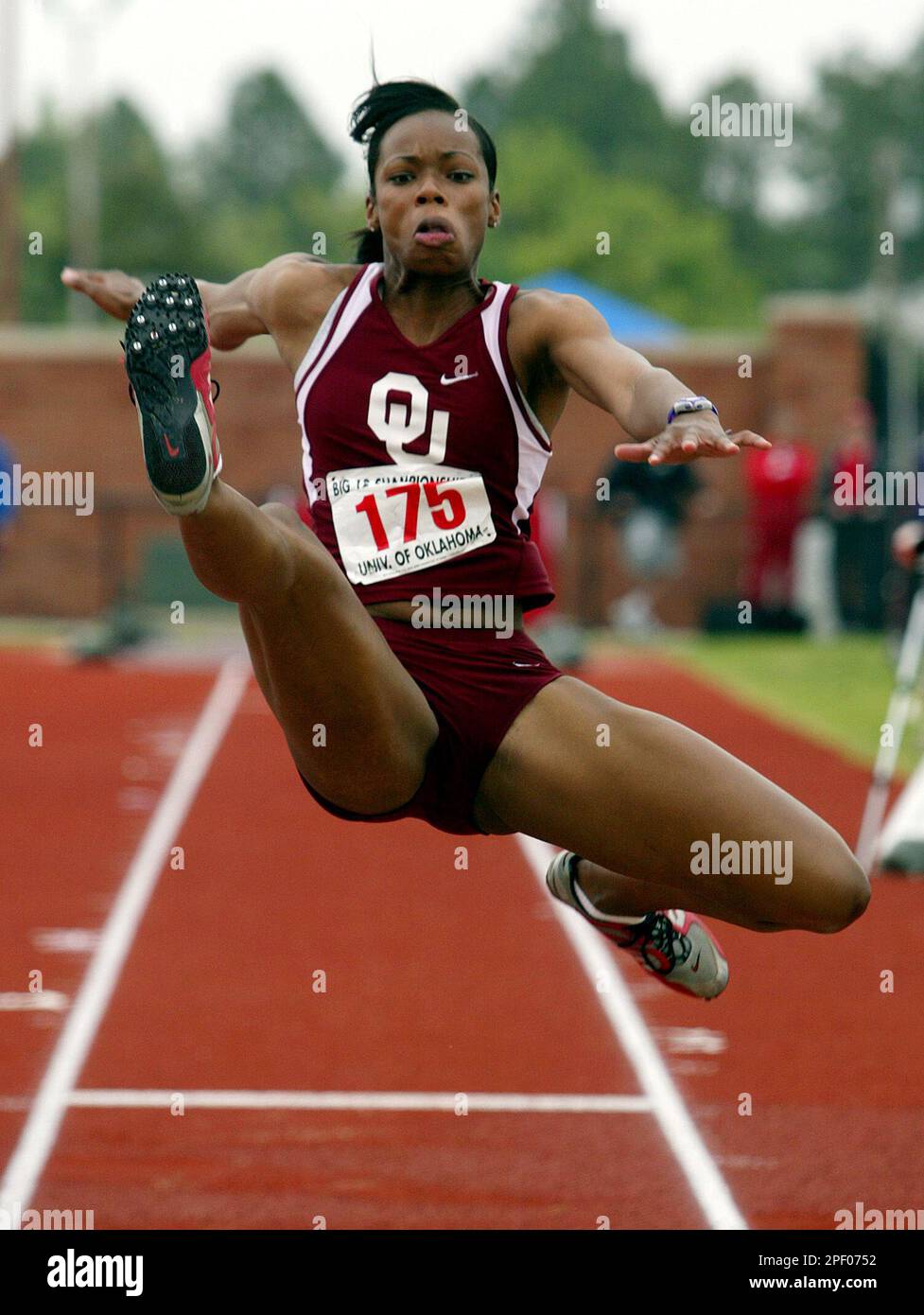 Oklahoma's Lucretia Rimmer competes in the women's long jump at the Big ...