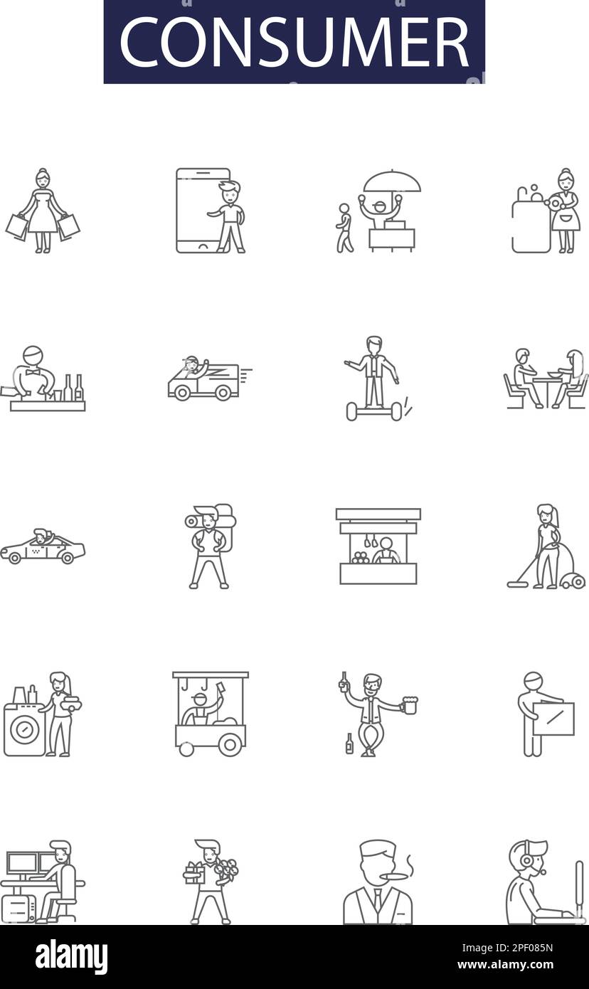 Consumer line vector icons and signs. store, sale, purchase, business ...