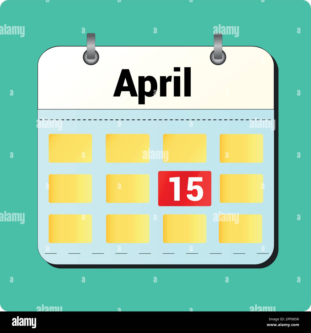 calendar vector drawing, date April 15 on the page Stock Vector Image ...