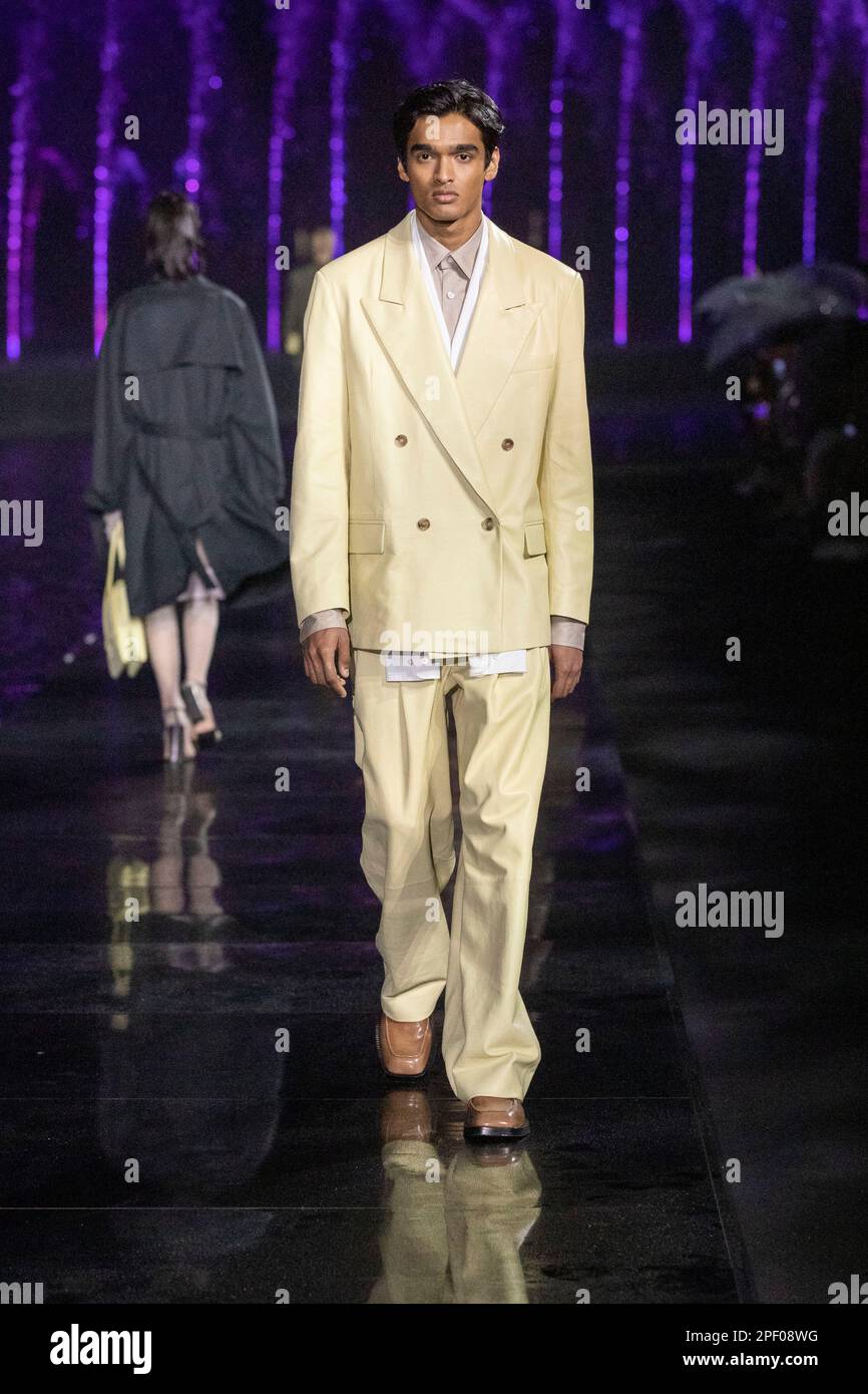 Miami, USA. 15th Mar, 2023. A model walks on the runway at the Hugo ...