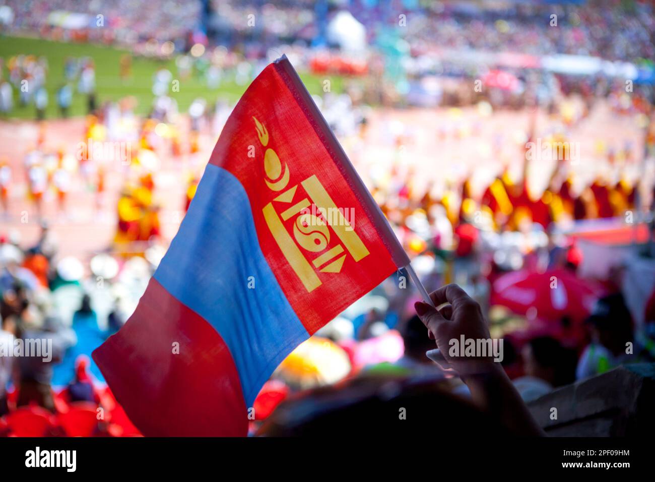 Mongolian flag at Naadam festival, Mongolia Stock Photo - Alamy