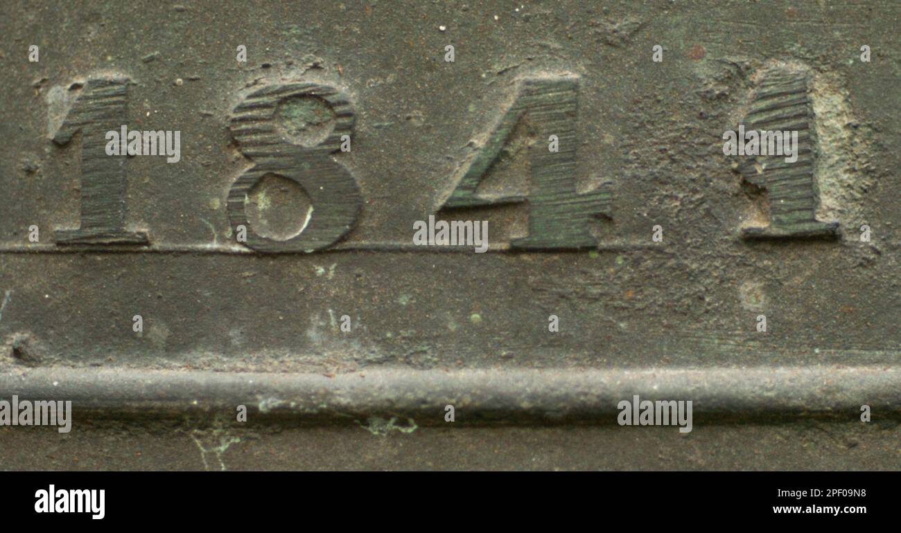 ** ADVANCE FOR FRIDAY APRIL 30 ** A detail of the numbers 1841 appear ...