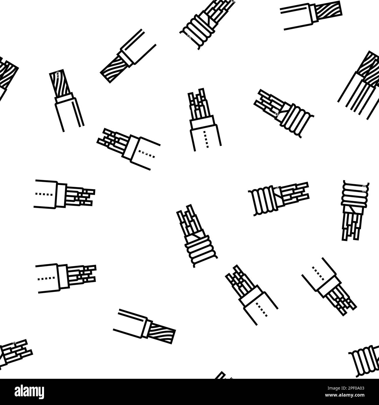 Wire Cable Technology Connection Vector Seamless Pattern Stock Vector