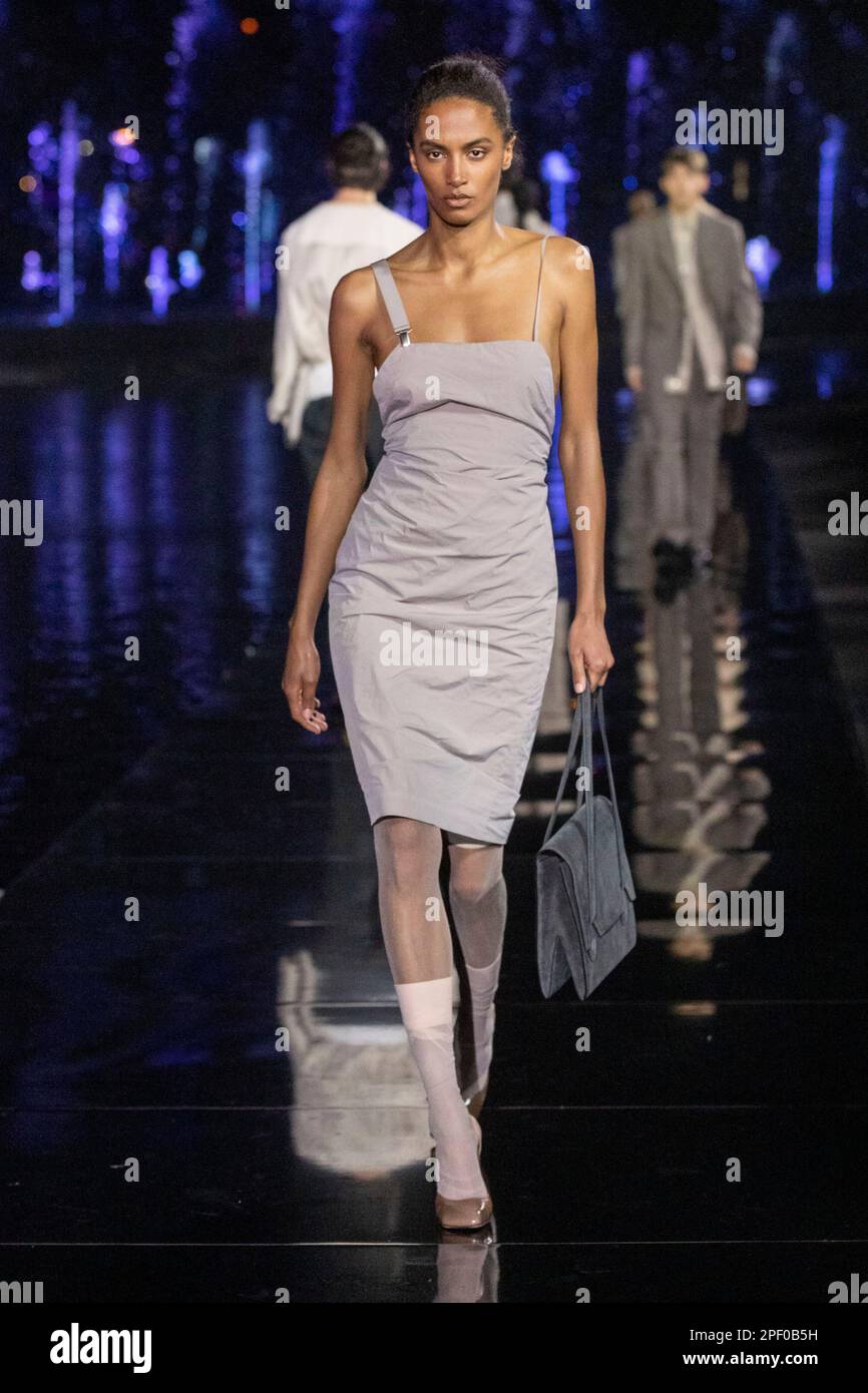 Miami, USA. 15th Mar, 2023. A model walks on the runway at the Hugo ...