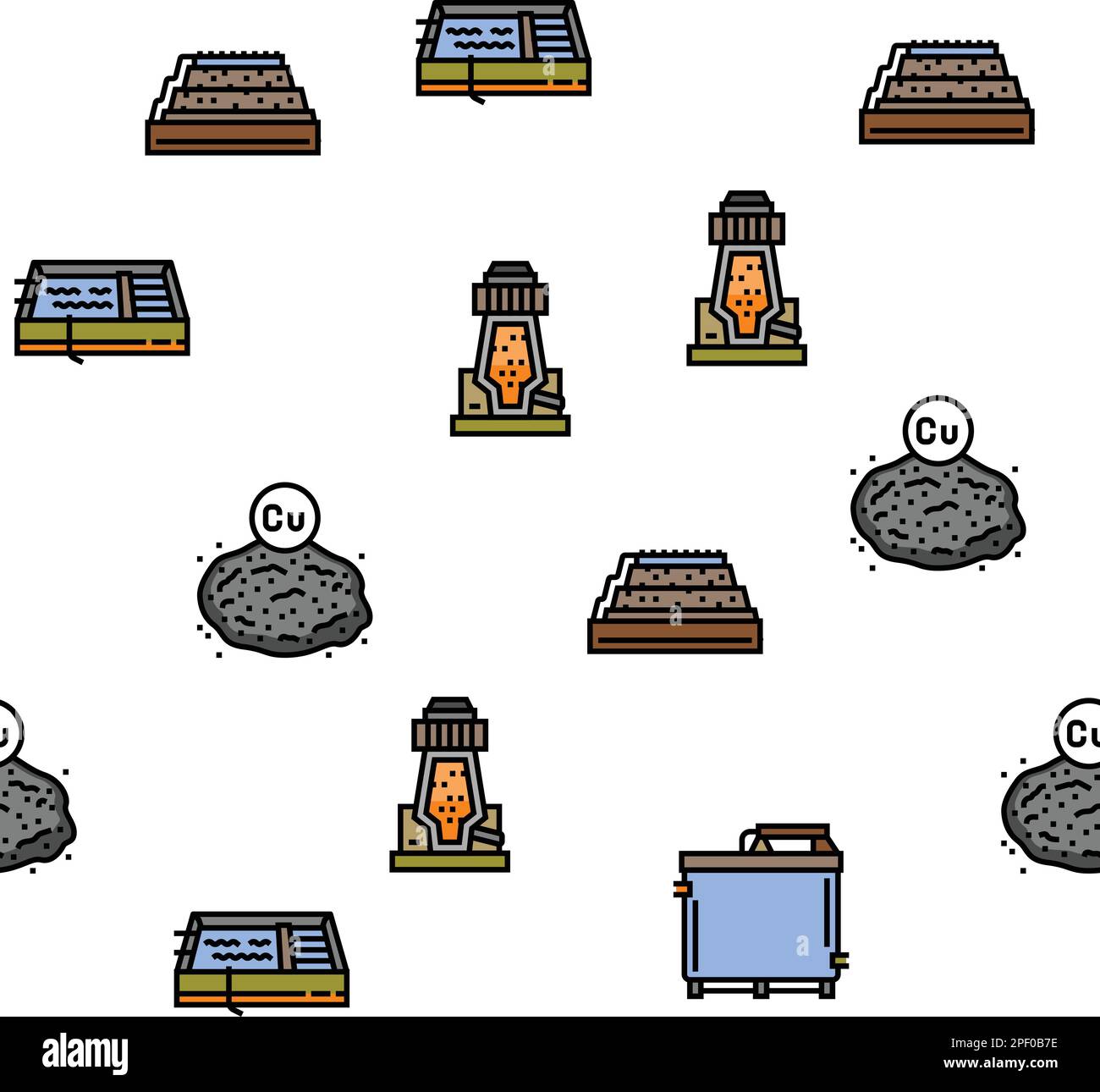 copper metal production steel vector seamless pattern Stock Vector ...