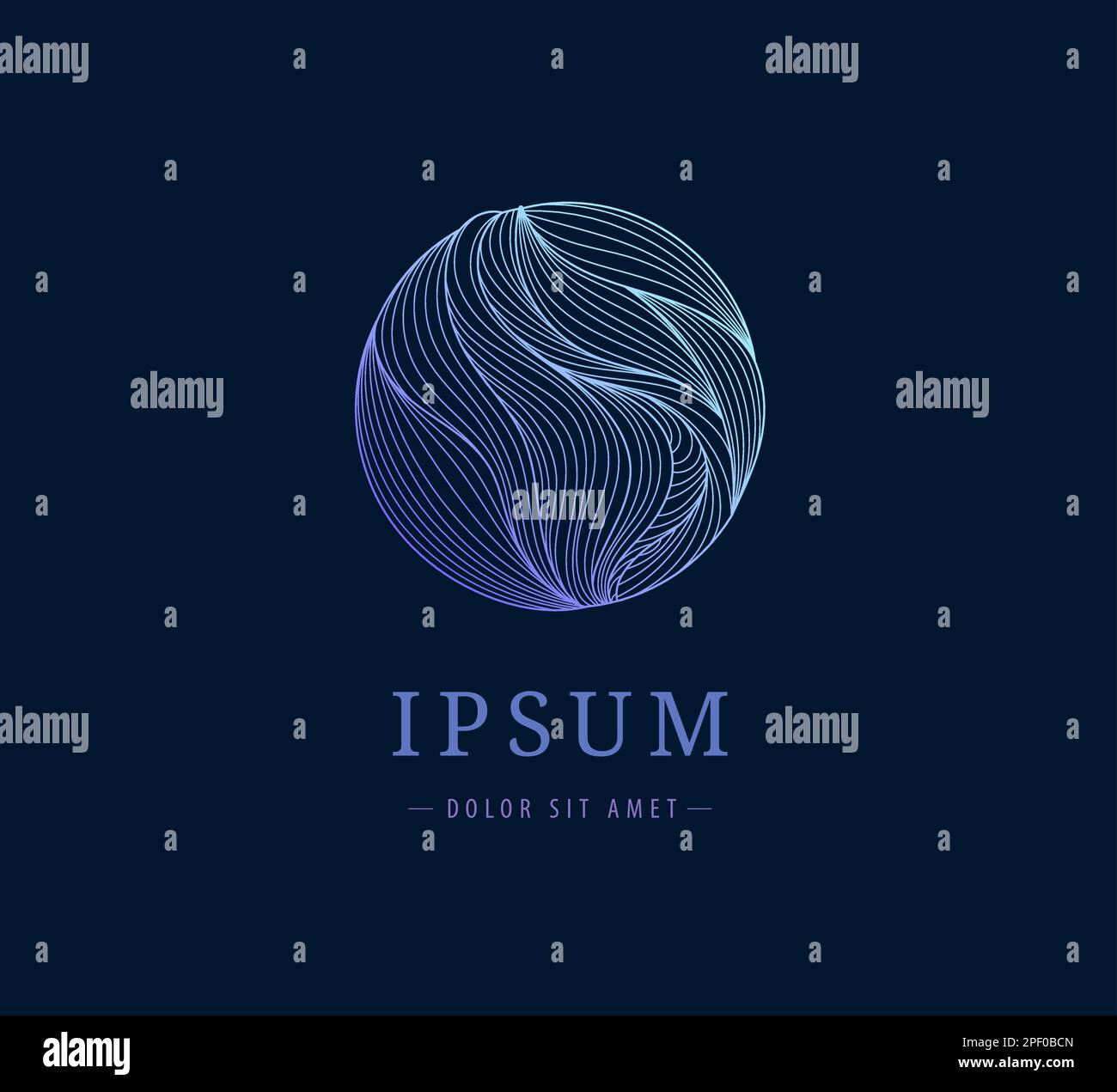 Vector circle logo wave, linear abstract energy logotype Stock Vector ...