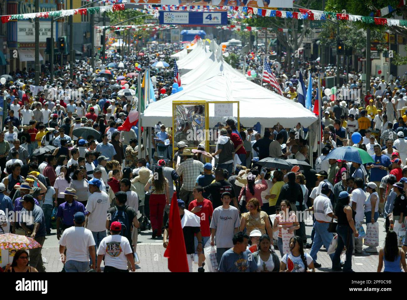 People enjoy the Fiesta Broadway, Sunday, April 25, 2004, in Los ...