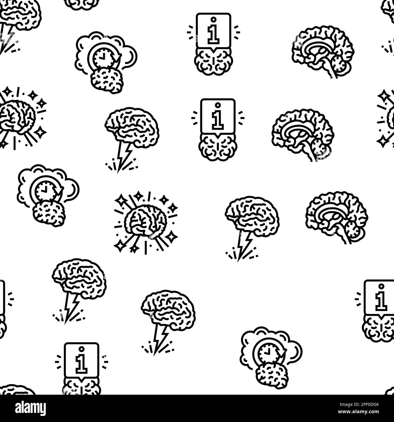 brain human mind head idea vector seamless pattern Stock Vector Image ...