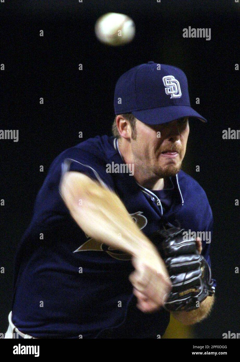 San Diego Padres' Adam Eaton delivers a pitch during the third inning ...