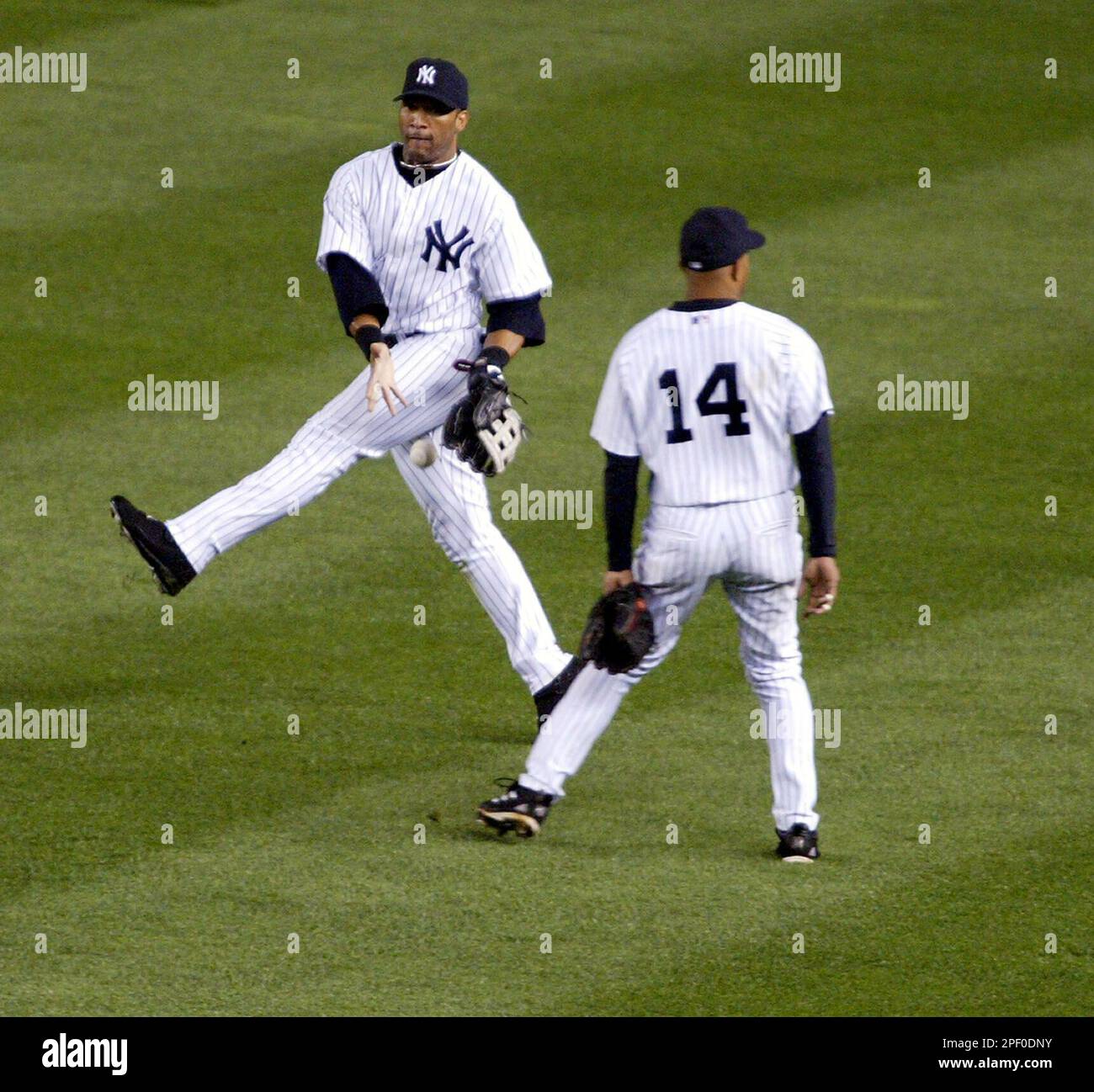 New York Yankees' Gary Sheffield drops a fly ball hit by Boston Red Sox ...