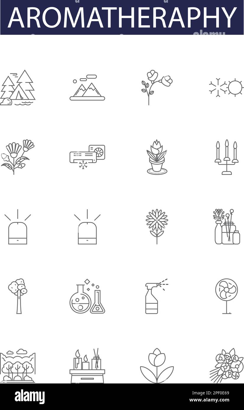 Aromatheraphy line vector icons and signs. Theraphy, Oils, Essential ...