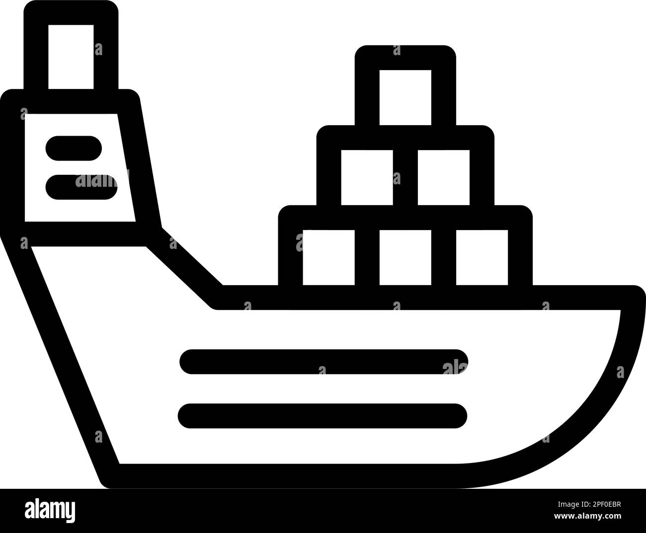 Cargo Ship Vector Thick Line Icon For Personal And Commercial Use Stock Vector Image & Art - Alamy