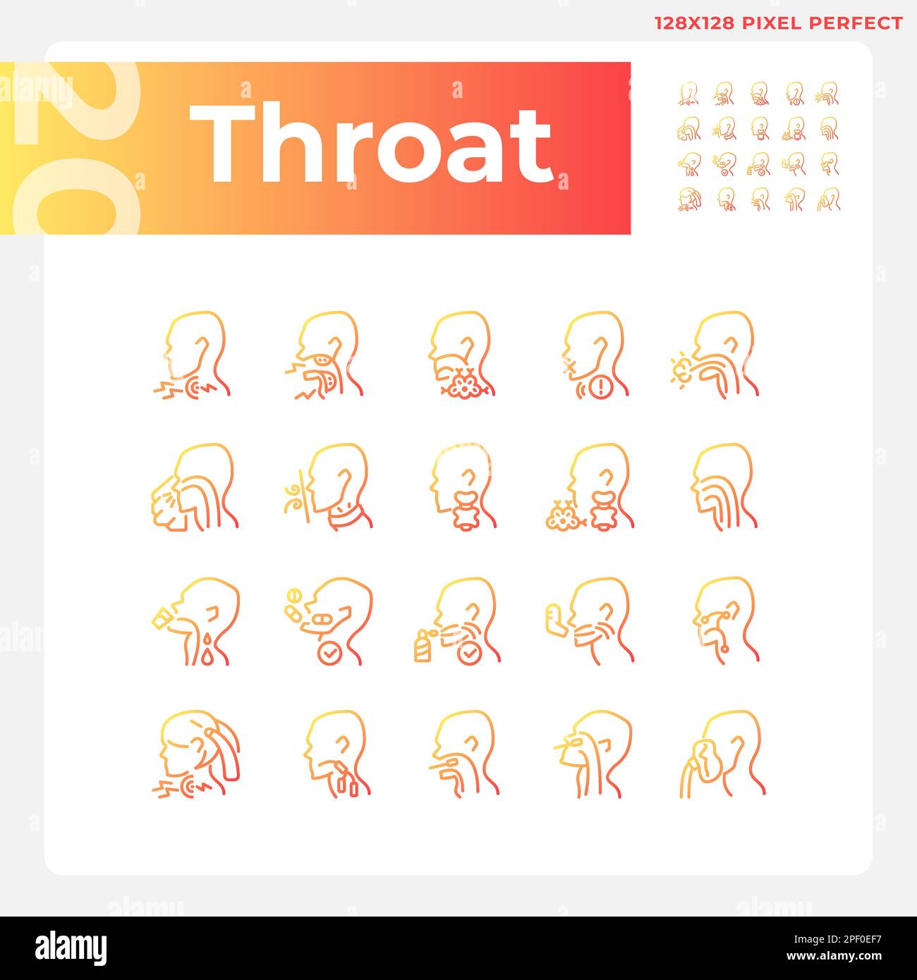 Throat pixel perfect gradient linear vector icons set Stock Vector Image & Art - Alamy