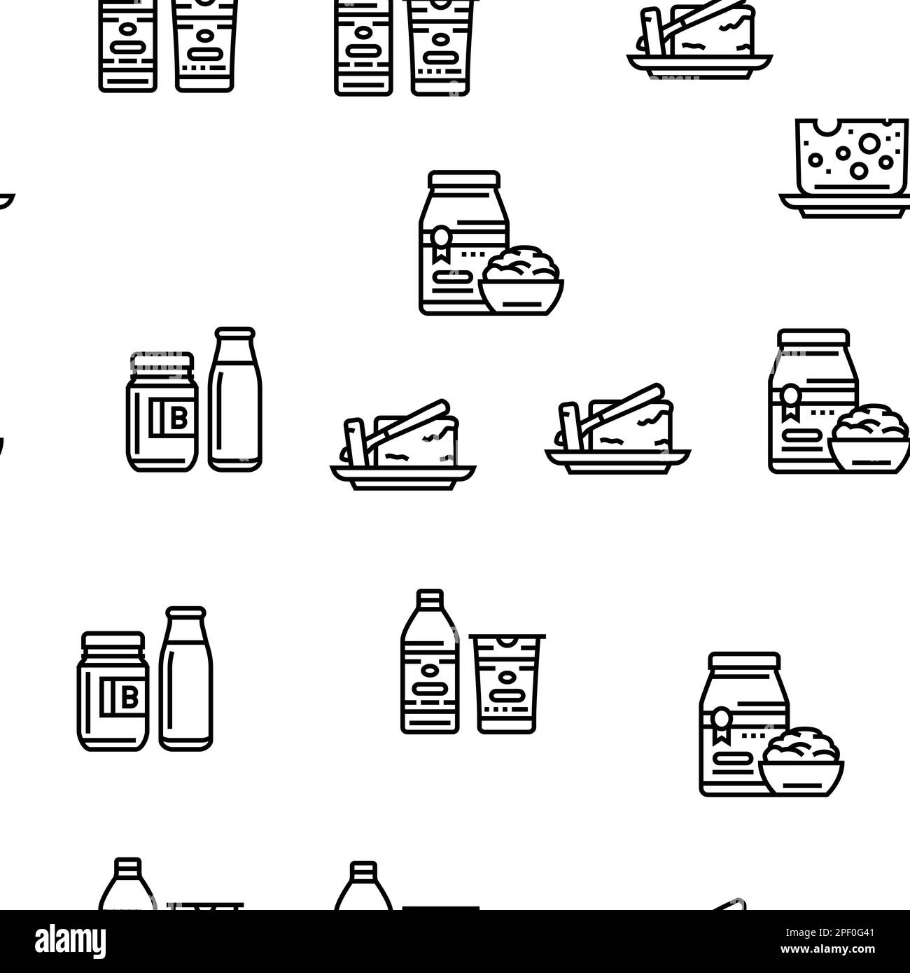 milk product dairy drink fresh vector seamless pattern Stock Vector ...