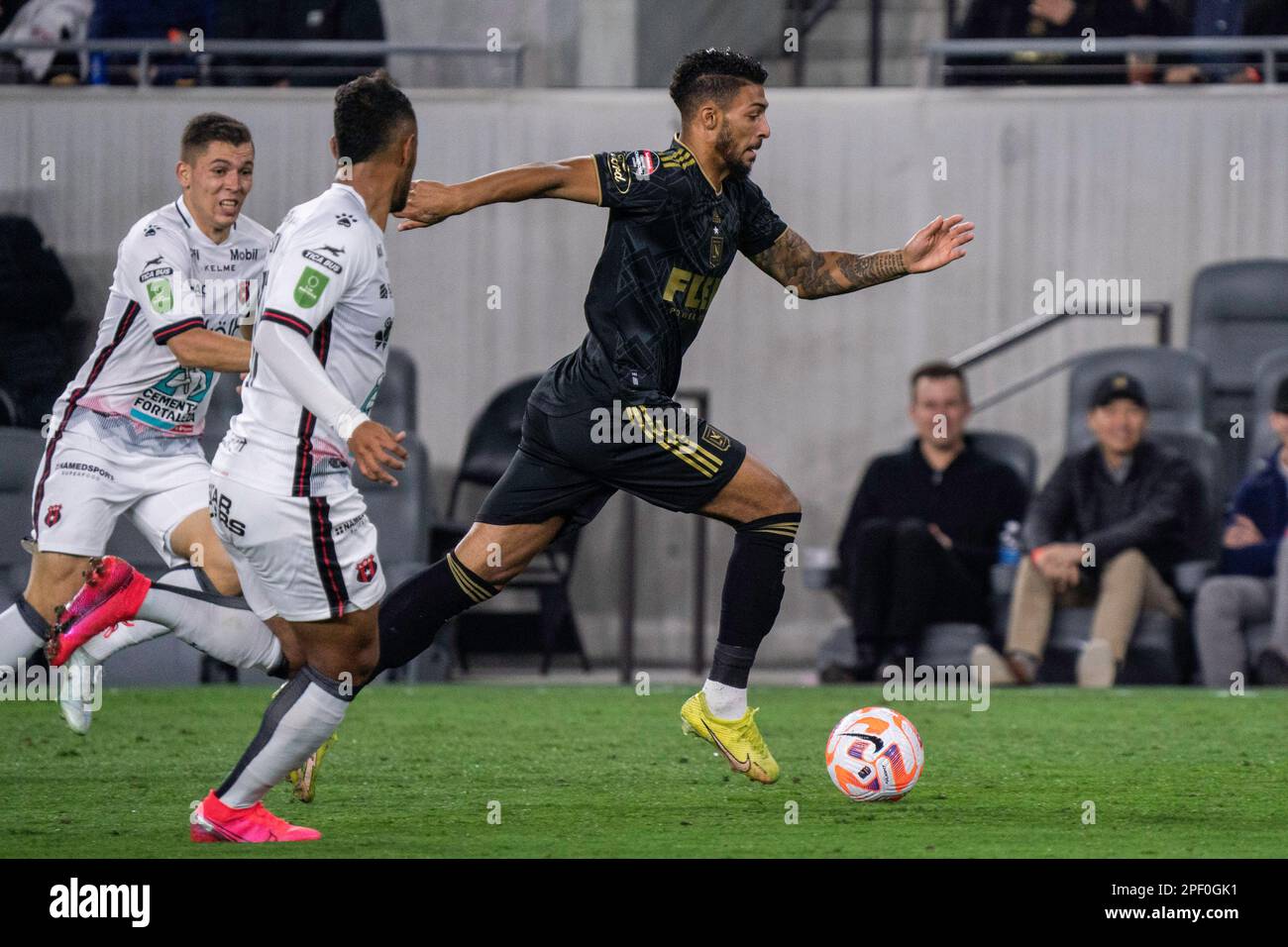 LAFC forward Denis Bouanga (99) during a Concacaf Champions League match against Alajuelense ...