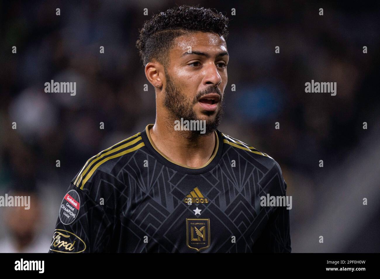 LAFC forward Denis Bouanga (99) during a Concacaf Champions League match against Alajuelense ...