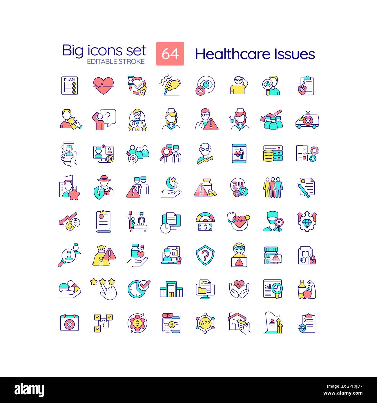 Healthcare issues RGB color icons set Stock Vector Image & Art - Alamy