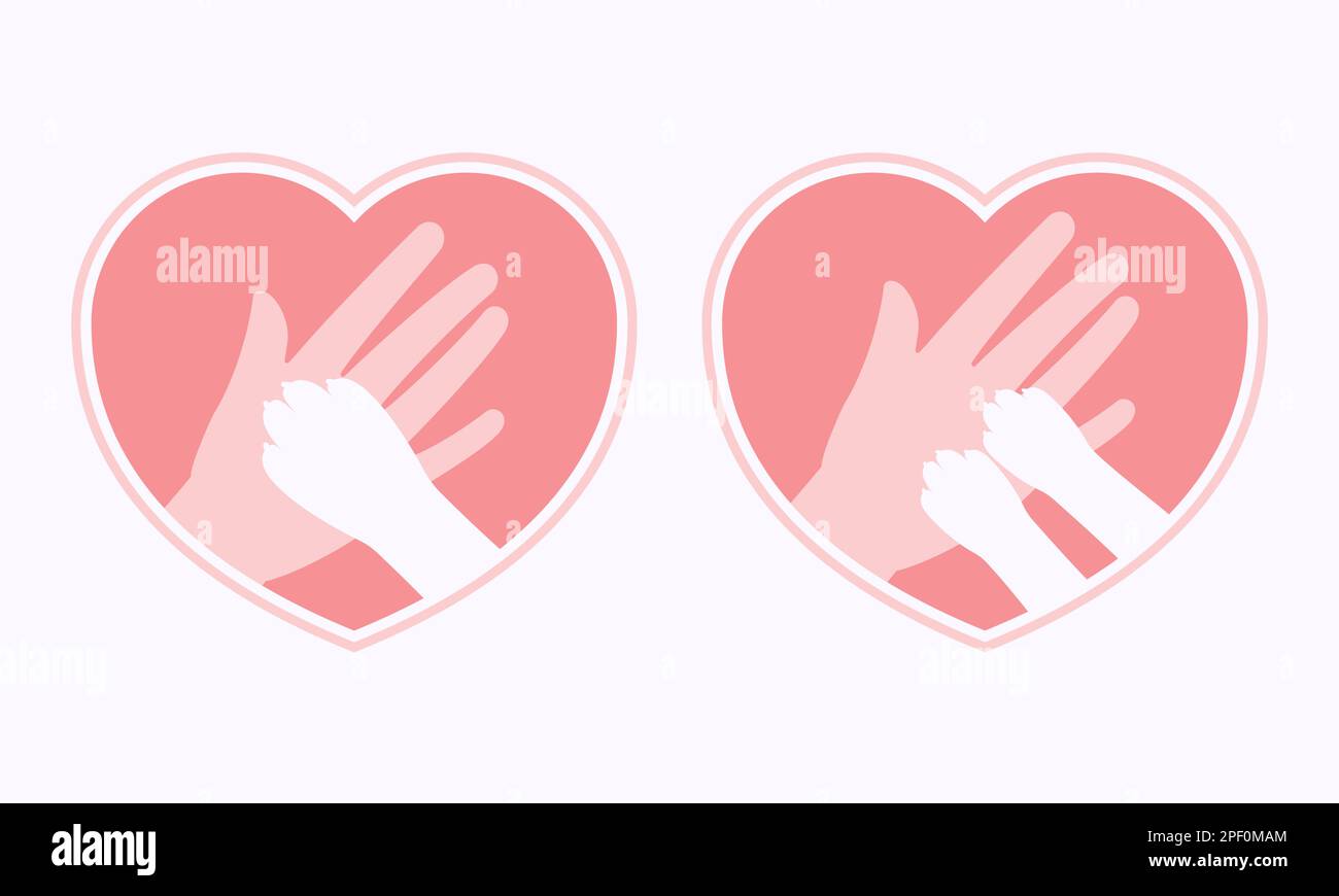 Hand holding pink heart Stock Vector Images - Alamy